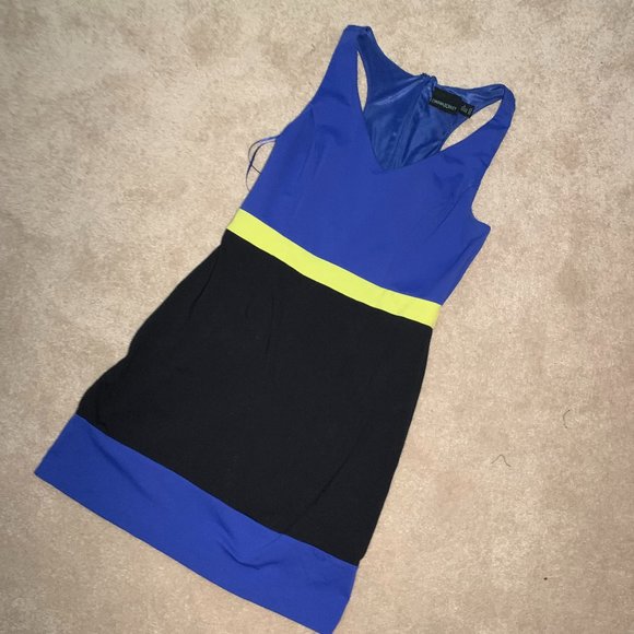 Cynthia Rowley | Dresses | Cynthia Rowleyblueblack Neon Color Block ...